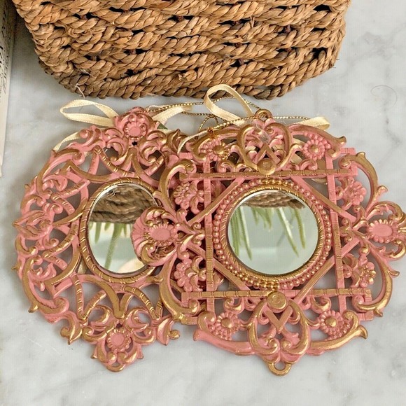 Unbranded | Holiday | Cottagecore Pink Mirror Ornaments Set Of Two ...